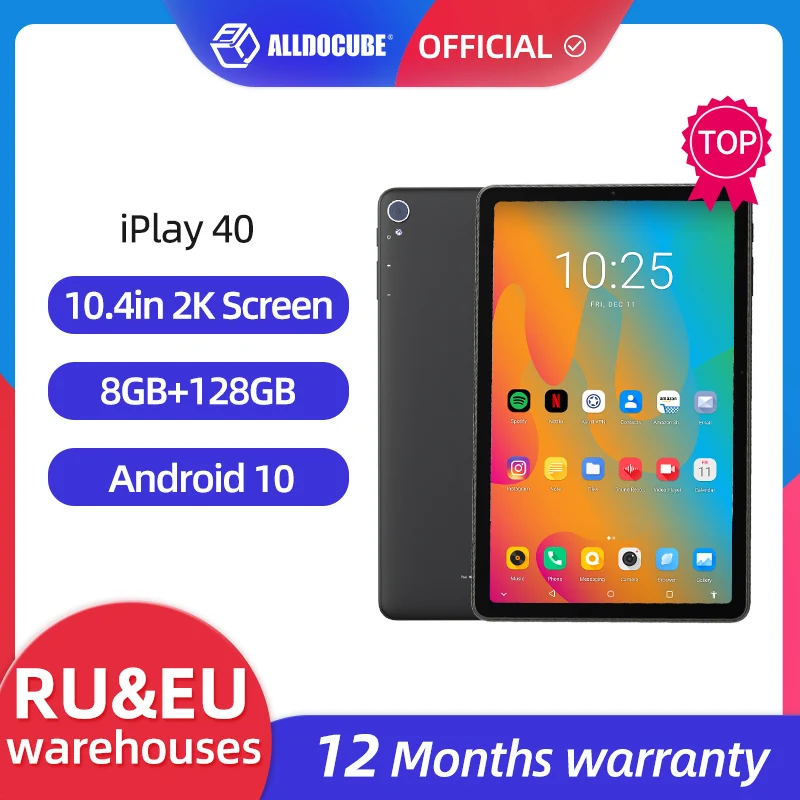 ALLDOCUBE iPlay 40 Tablet Android 2000*1200 IPS 8GB RAM 128G ROM One ...