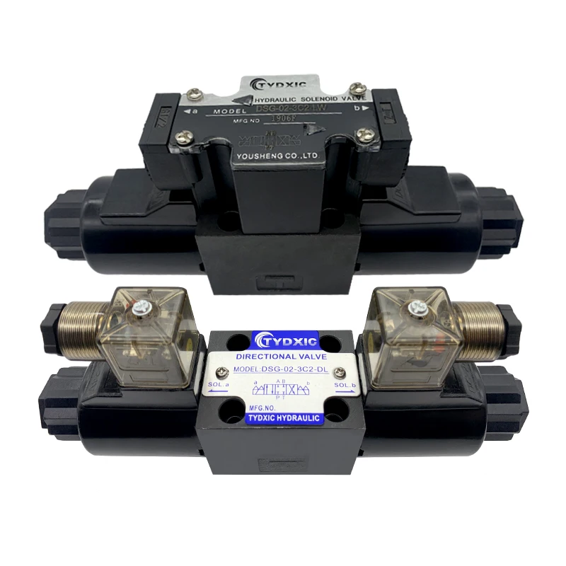 Válvula de solenoide hidráulica, DSG-02-3C2 / 3C4/3C6, bobina de 220V/24V, caja de conexiones de ...