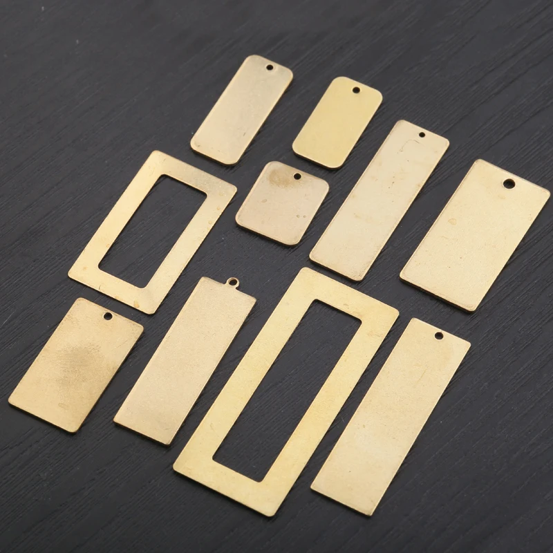 1pack 11x36mm 12x40mm Raw Brass Blank Rectangle Hanging Tags Charms ...