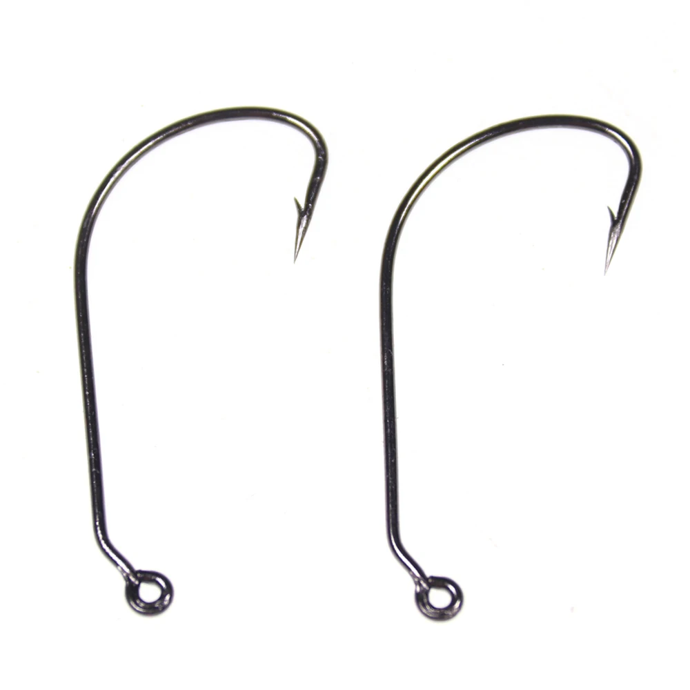 50PCS Caroline Taxas Rig Fish Hooks High Carbon Steel Inline Worm Hook ...