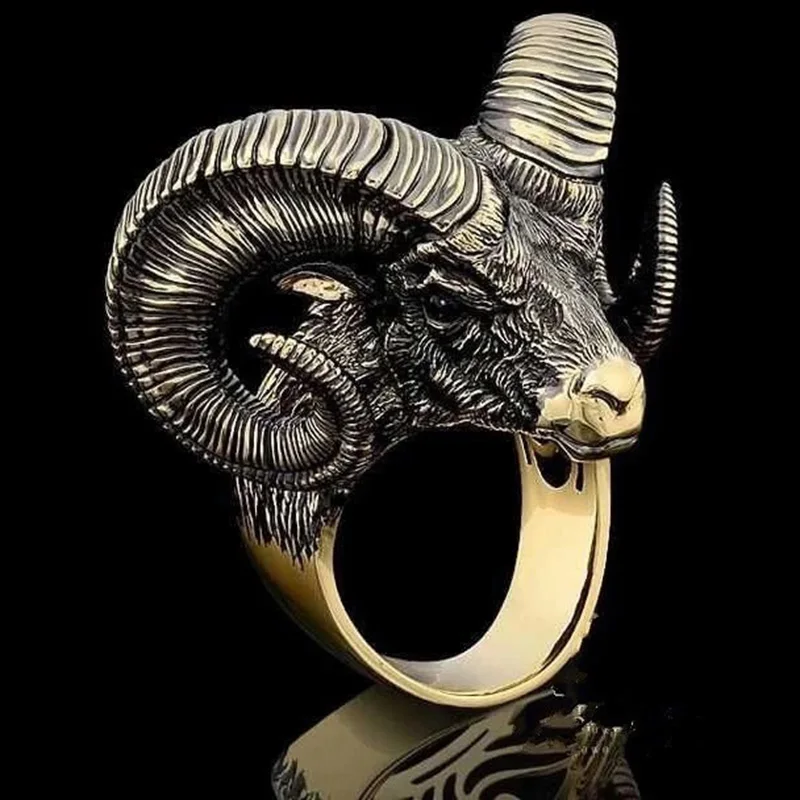 Anillo-g-tico-Punk-sat-nico-de-calavera-de-Diablo-anillo-Vintage ...