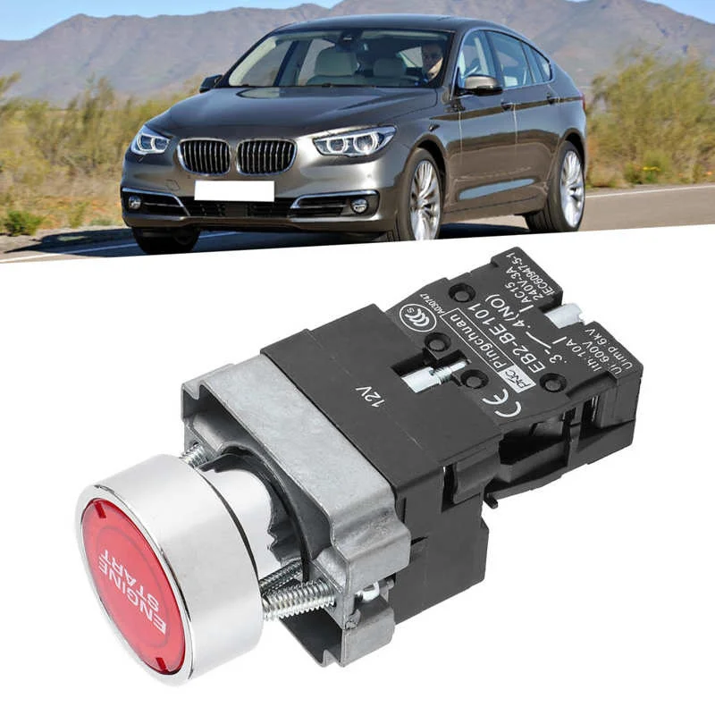 Ignition Switch Engine Starter 12V 10A LED Car Modification Button One ...