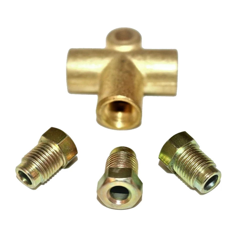 10mm Brake Pipe Fittings 3 Way Brake T Piece Tee With 3 Male Short Nuts ...