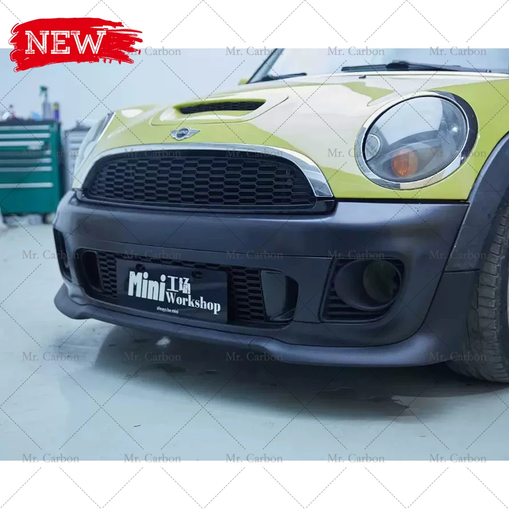 FOR-MINI-R56-COOPER-JCW-STYLE-FIBER-GLASS-BODY-KIT-TRIM-FRONT-BUMPER ...