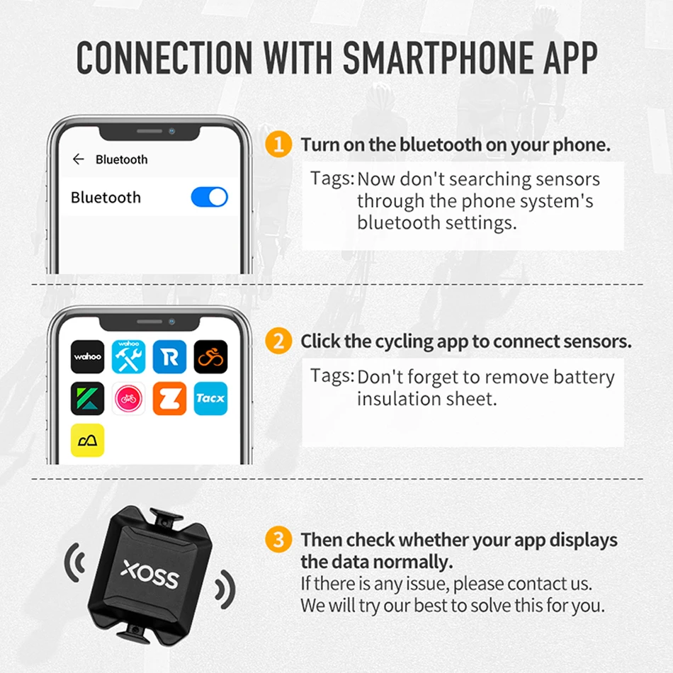 XOSS Cadence Speed Sensor Cycling Computer Speedometer ANT