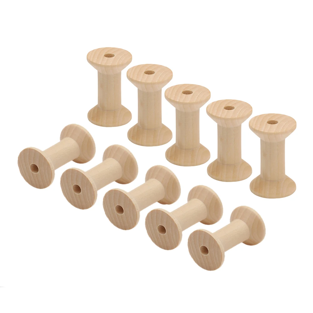 10pcs Empty Wooden bobbins wood Spools Hold Thread Wire Sewing Machine ...