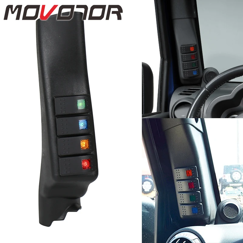 Left Hand A Pillar 4 Switch Panel Pod For Jeep Wrangler Jk Jku ...