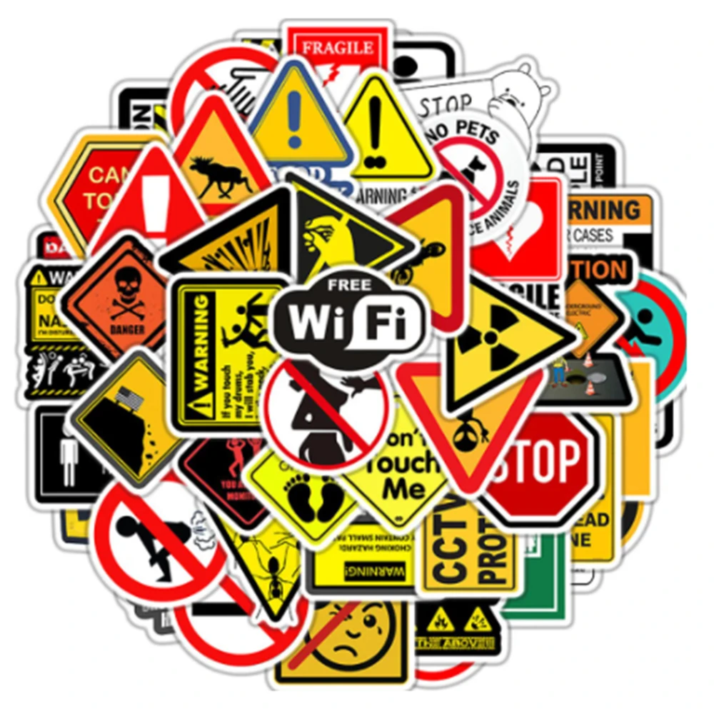 50-Uds-pegatinas-de-advertencia-Danger-Banning-monopat-n-nevera ...