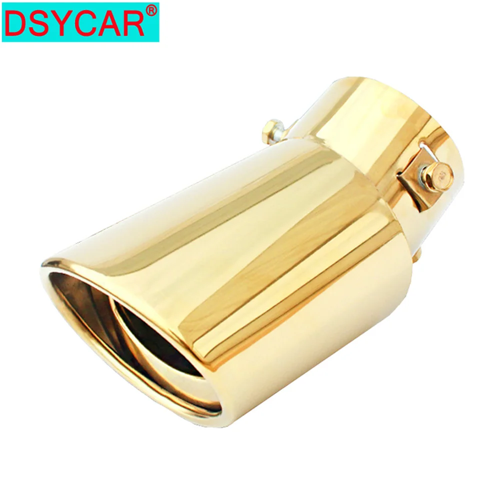 Dsycar 1pc Universal Stainless Steel Grilled Golden Car Exhaust Pipe ...