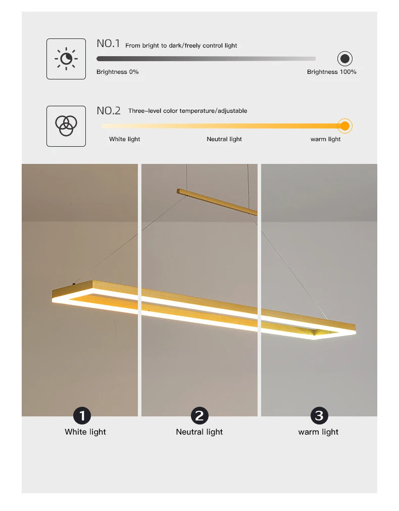 Solis - Modern Rectangle LED Pendant Lights – LunaDesignStudios