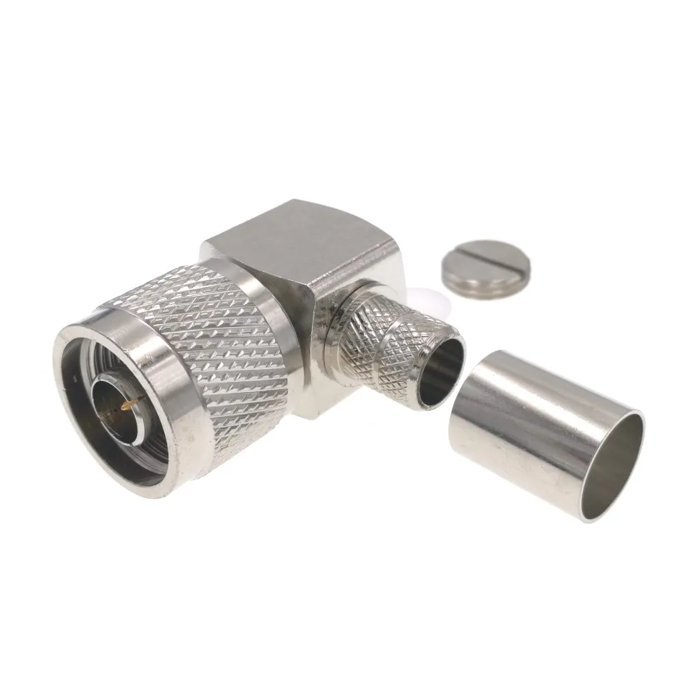 Rf N Connector Crimp Male Right Angle Ra For Rg8 Rg213 Lmr400 7d-fb ...