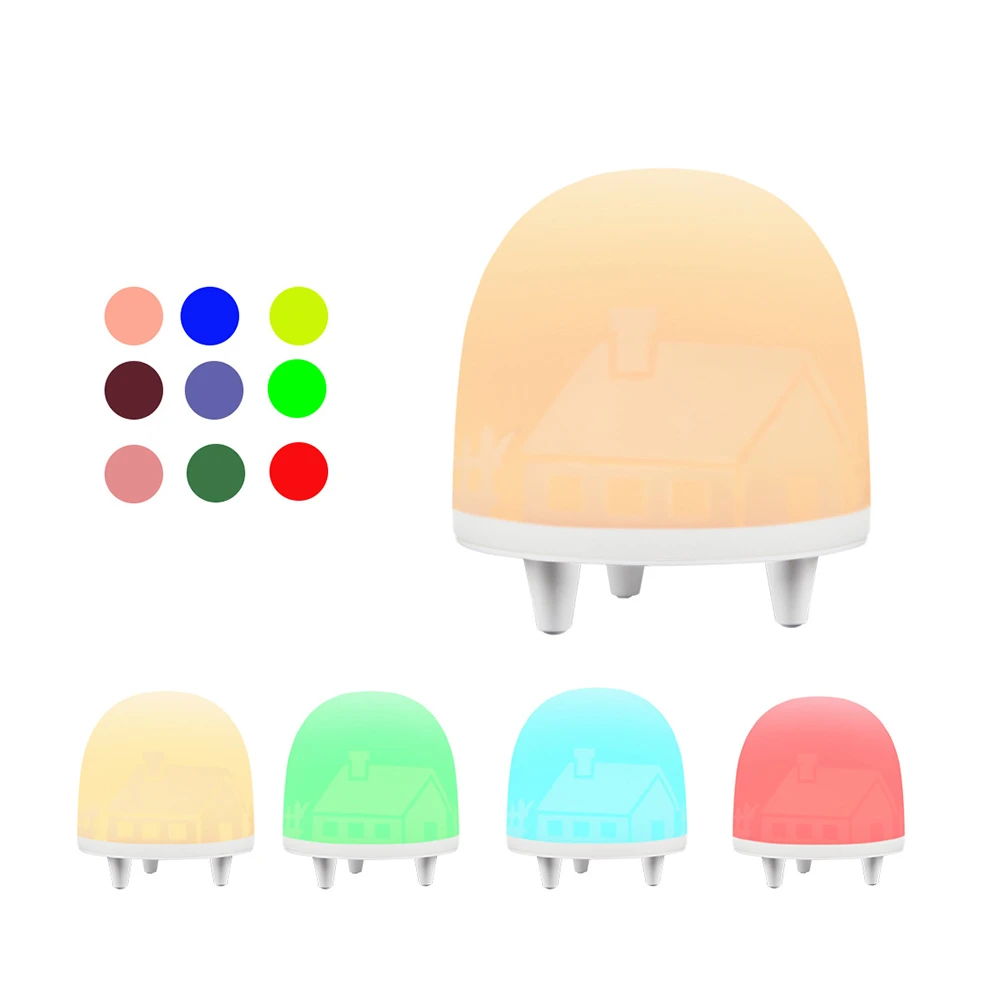 Guoxing Mini Cute Cartoon Night Light, Pat Light Soft Silicone Children ...