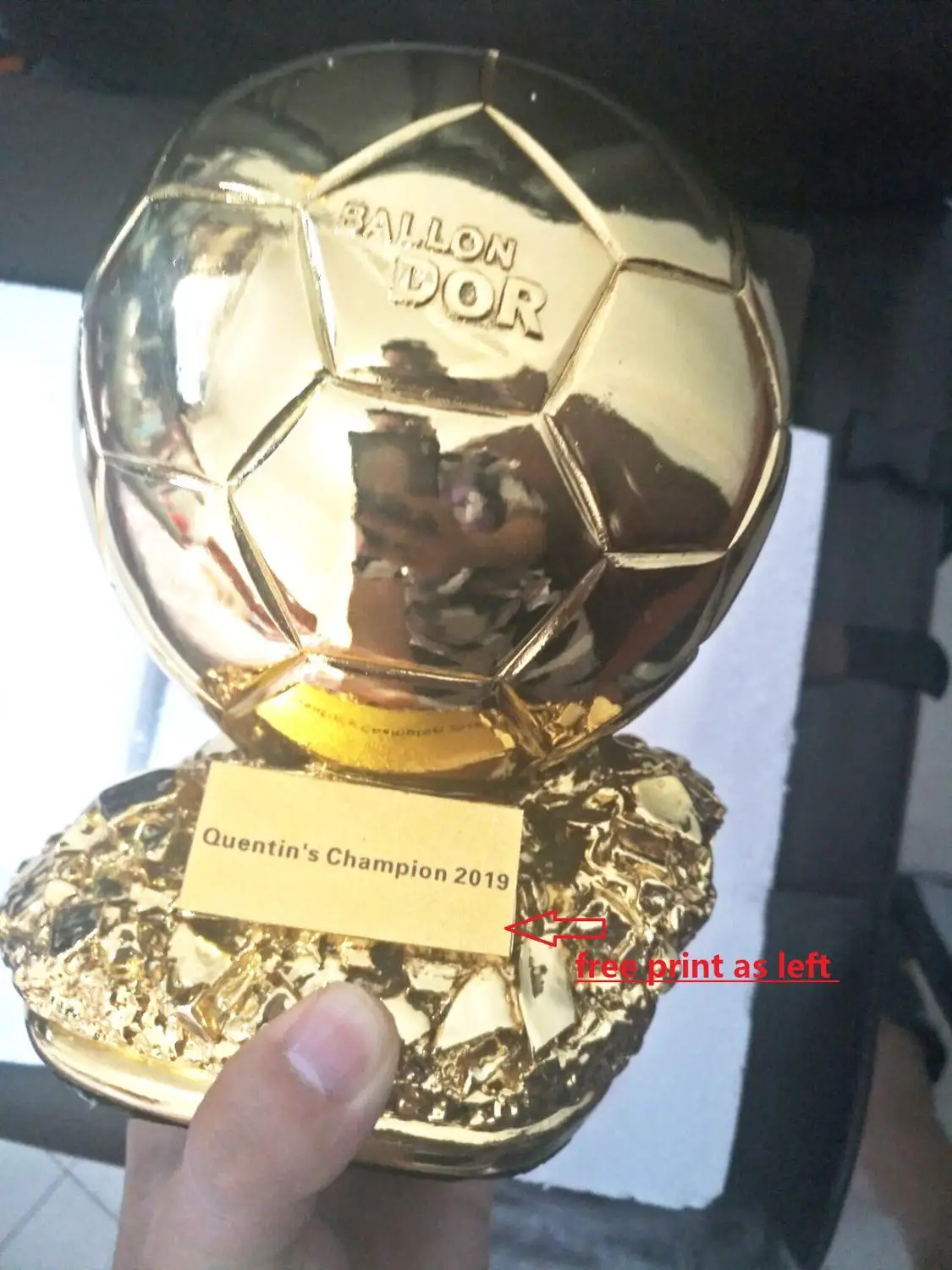 golden ball trophy Ballon D'OR Trophy 1:1 free print Golden Soccer Ball ...