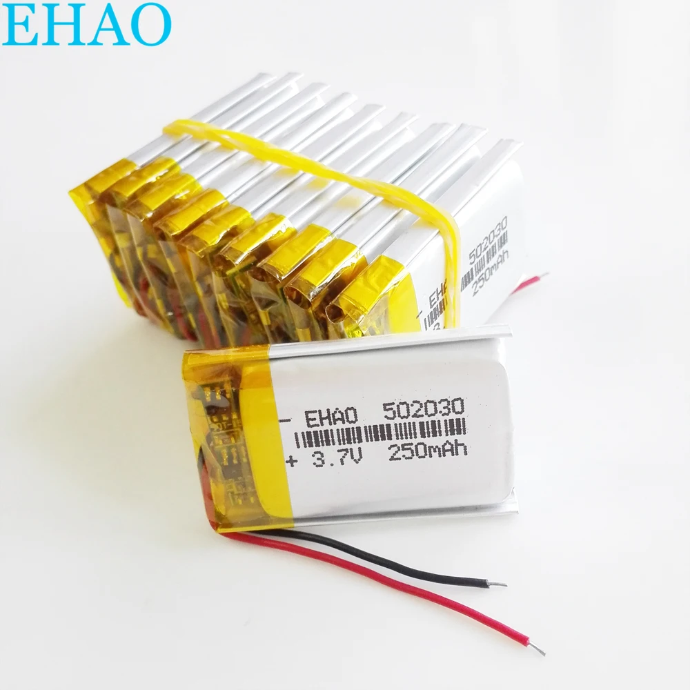 10-PCS-3-7V-250mAh-502030-Lithium-Polymer-LiPo-Rechargeable-Battery ...