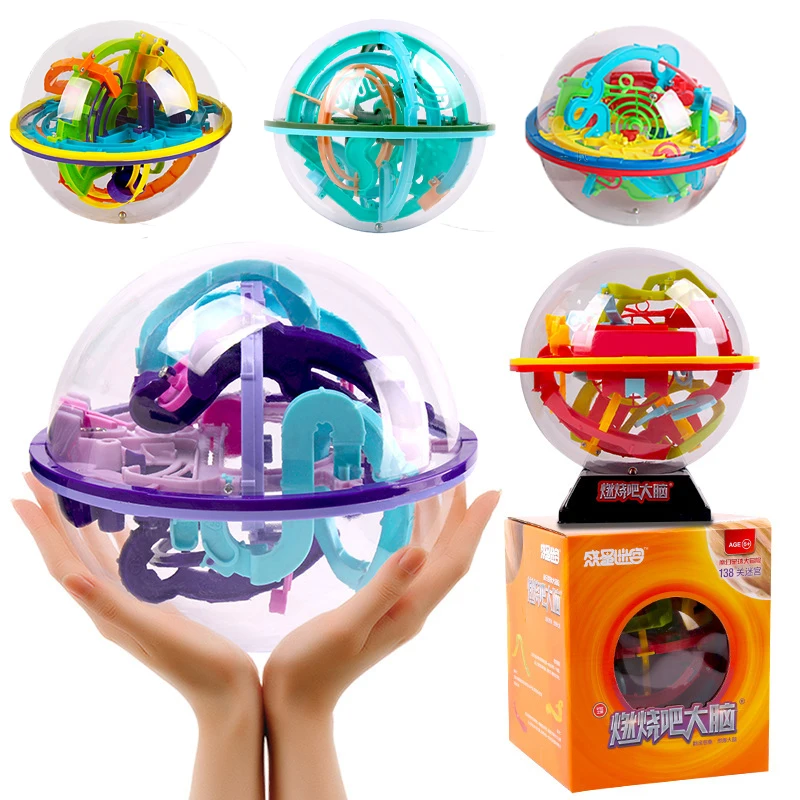 Magic Intellect Ball 3D Maze Toys Montessori Brain Burning Ball Rolling ...
