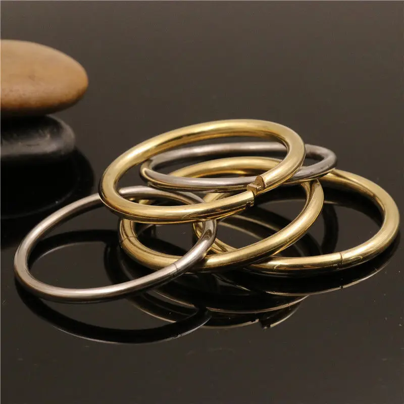 2-pcs-Brass-stainless-steel-Lock-O-Ring-Key-Ring-loop-Quick-release ...