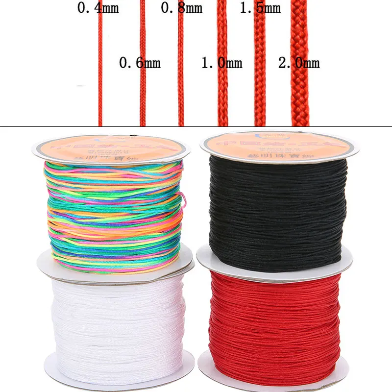 45meters 0.4 0.6 0.8 1 1.5 mm Nylon Cord Thread For Bracelet Chinese ...