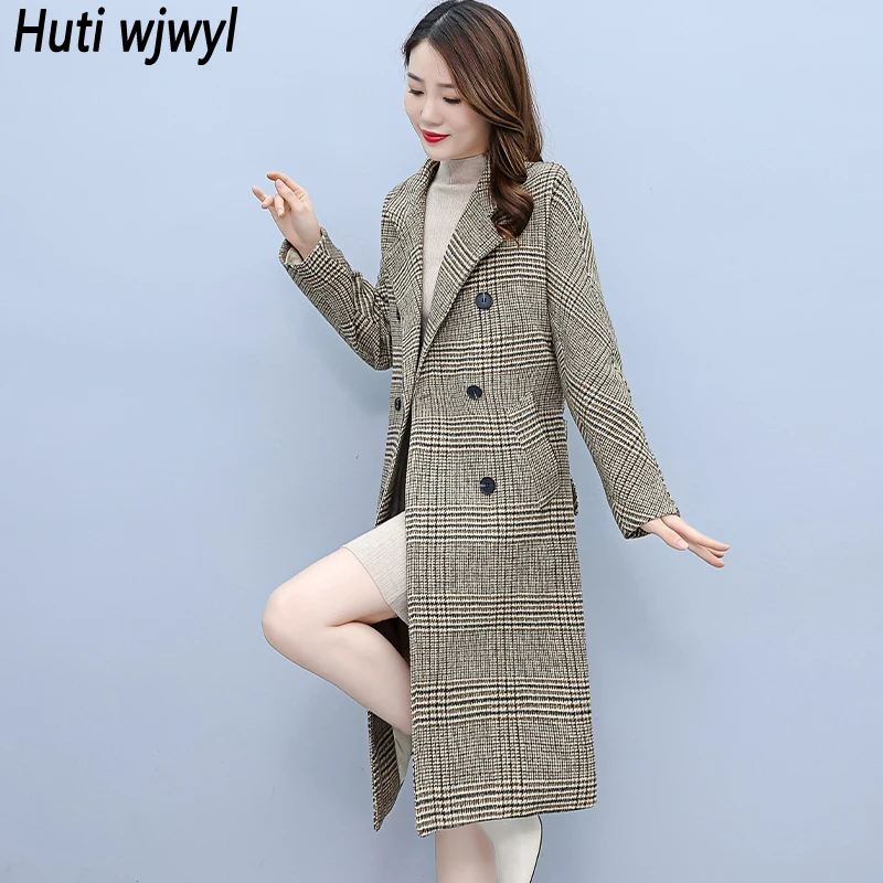 Autumn-Winter-Vintage-Casual-Woollen-Jacket-Women-Plaid-Thick-Warm-Woollen-Coats-2024-New ...