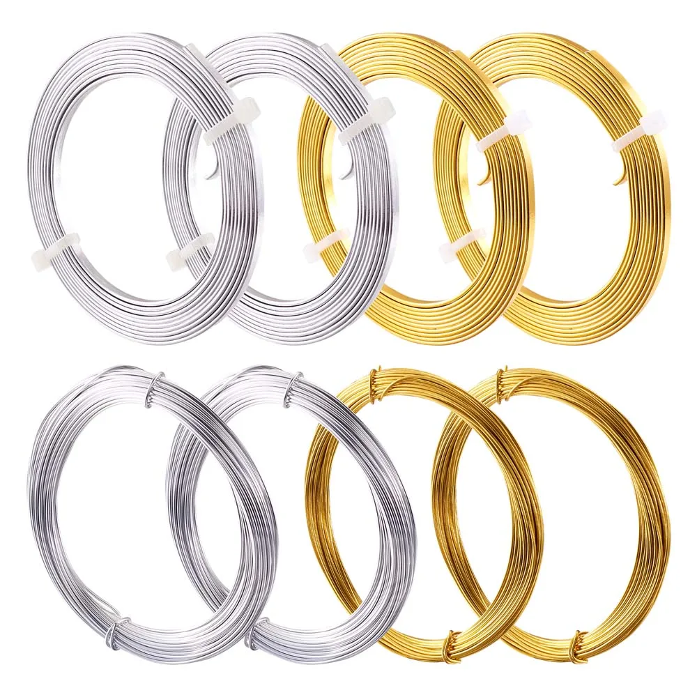 6rolls/set Flat & Round Aluminum Craft Wire 1mm 3mm For Jewelry Craft ...