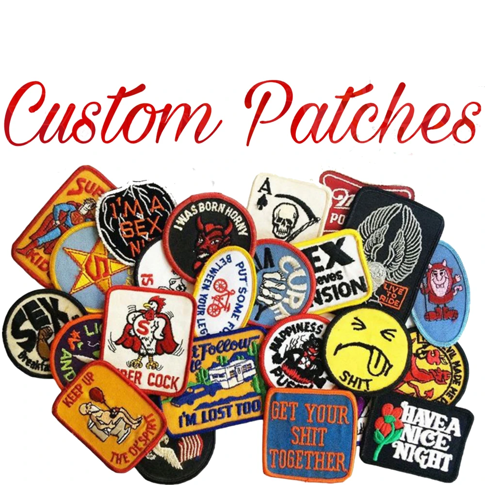 Custom Embroidery Patches Personalized Logo Name Military Badge Hook ...
