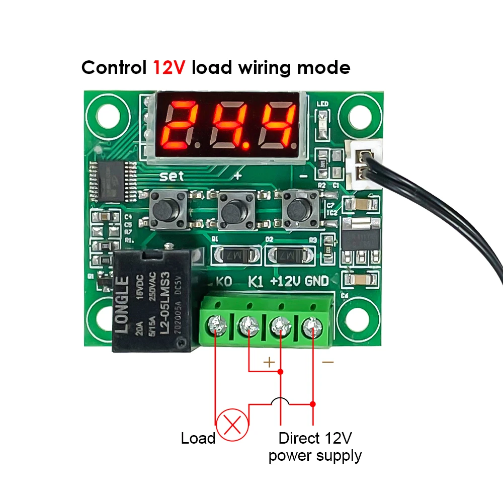 W1209 Ac220v Dc 5v 12v 24v Led Digital Thermostat Temperature ...