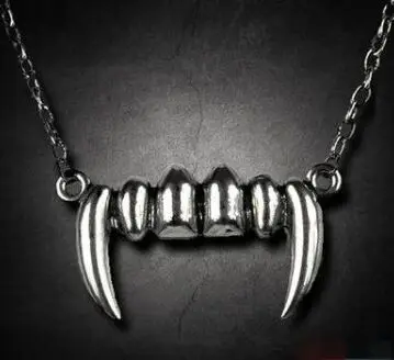 Gothic-Vampire-Tusk-Teeth-Necklace-Bleeding-Pendant-Fang-Tooth-Blood ...