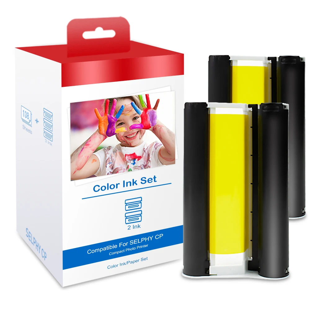 Uniplus 2pk Ink For Canon Selphy Cp1300 Cp1200 Cp1000 Photo Printer Kp ...