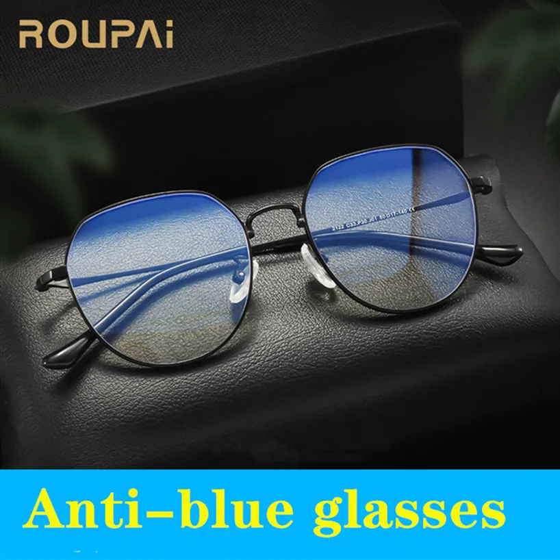 2019Men Women Computer Goggles Anti UV UV400 Flat Mirror Eyeglasses ...