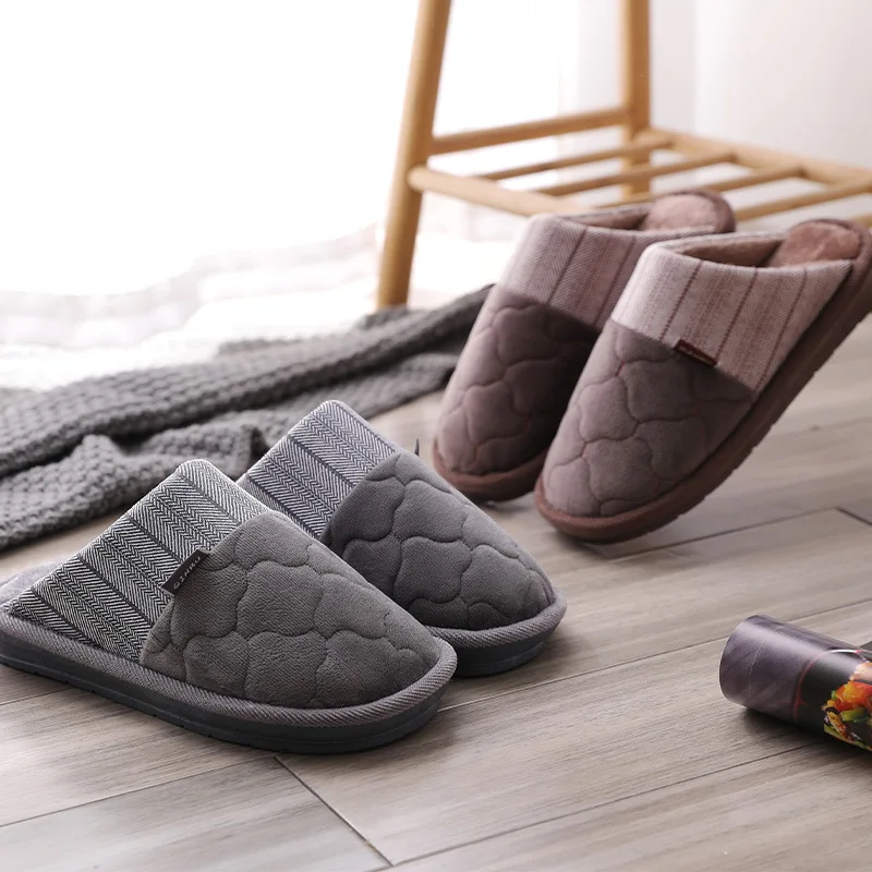 Bean Mens Handsewn Slippers Flannel Lined | Warm Winter Man Slipper ...