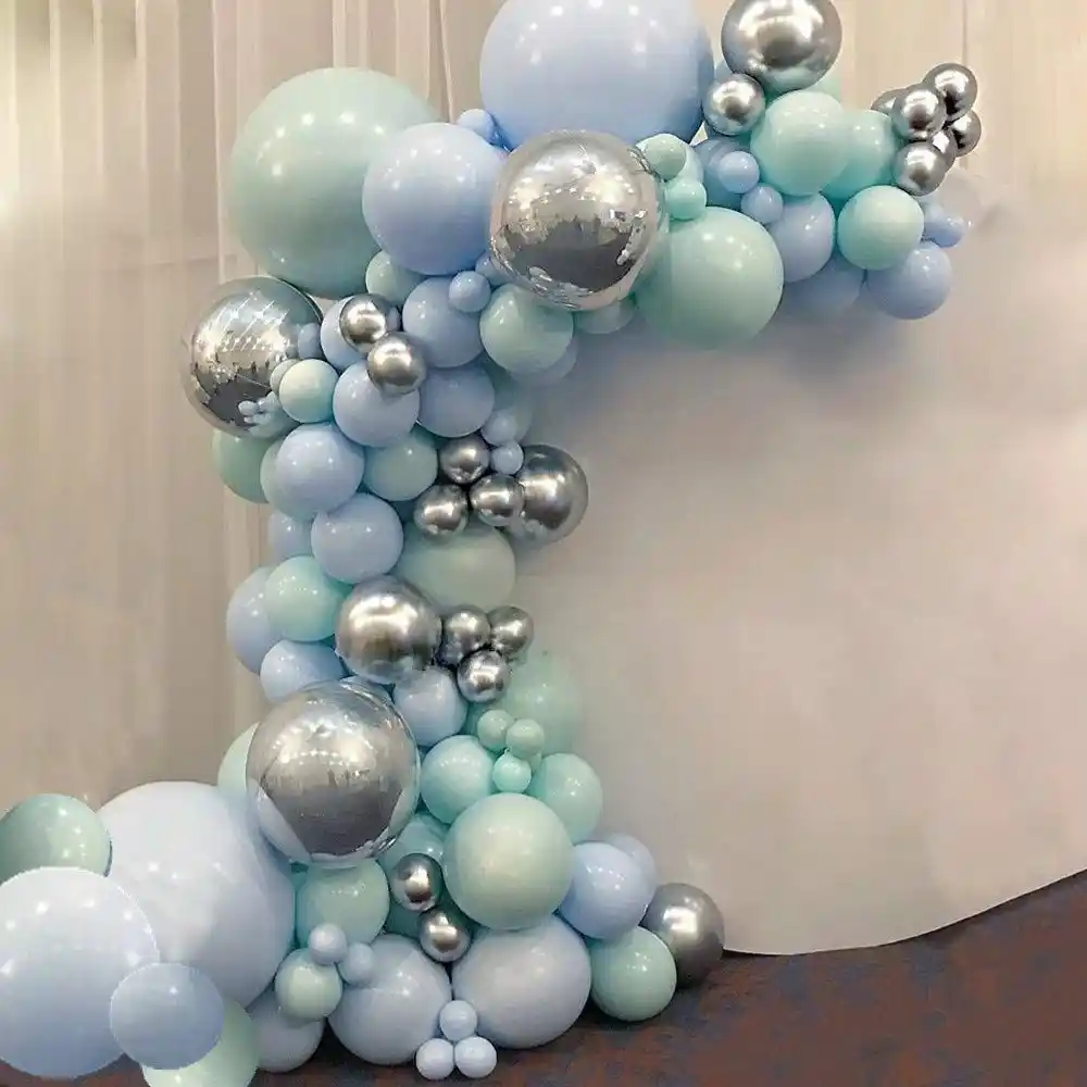 Set de globos de 113 Uds. De guirnaldas, arco de globo Tiffany, azul ...