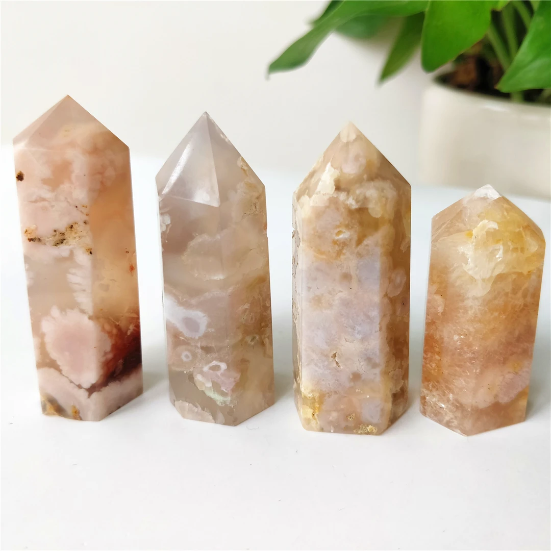 Healing stones and wands Crystal Points Blossom Agate towers Rocks ...