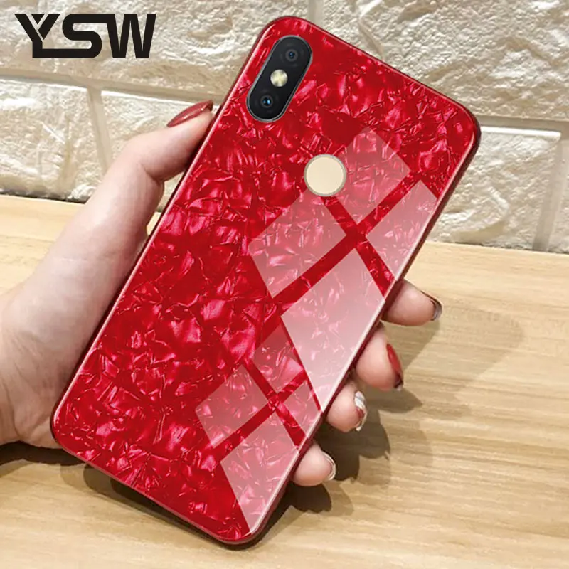 YSW For Xiaomi Redmi Y2 India Case Soft TPU Edge Bling Tempered Glass ...