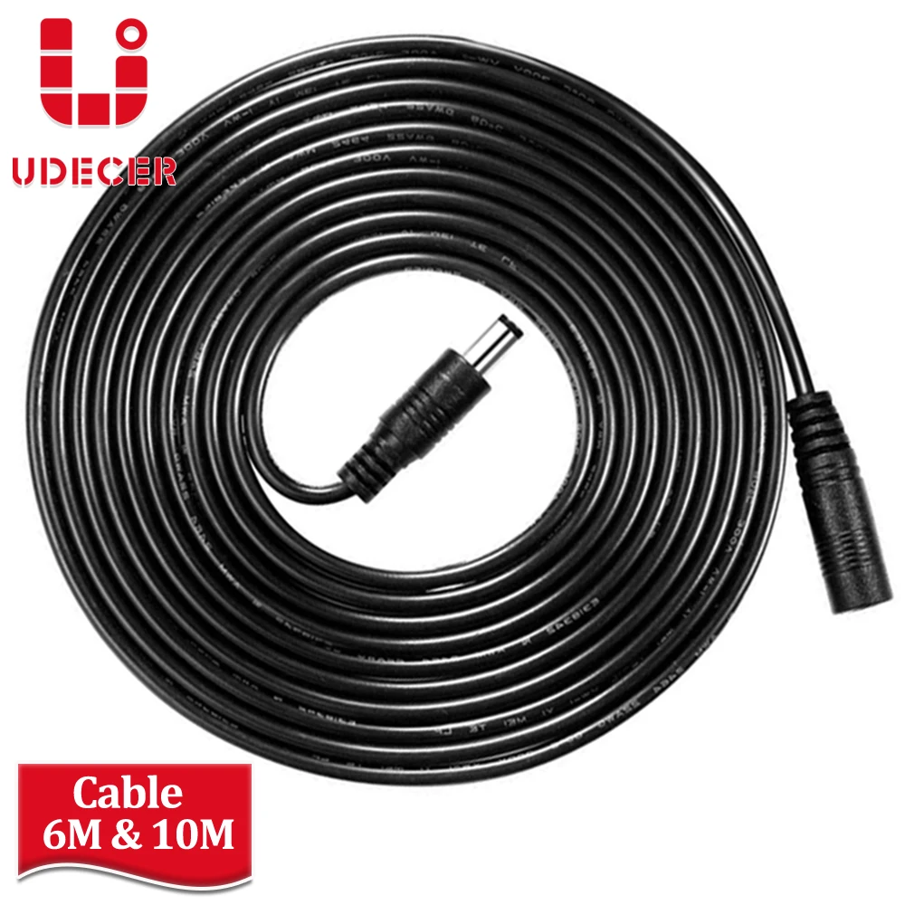 Dc 12v Power 20ft/6 10 Meters Extension Cable 5.5*2.1mm To Male Power ...