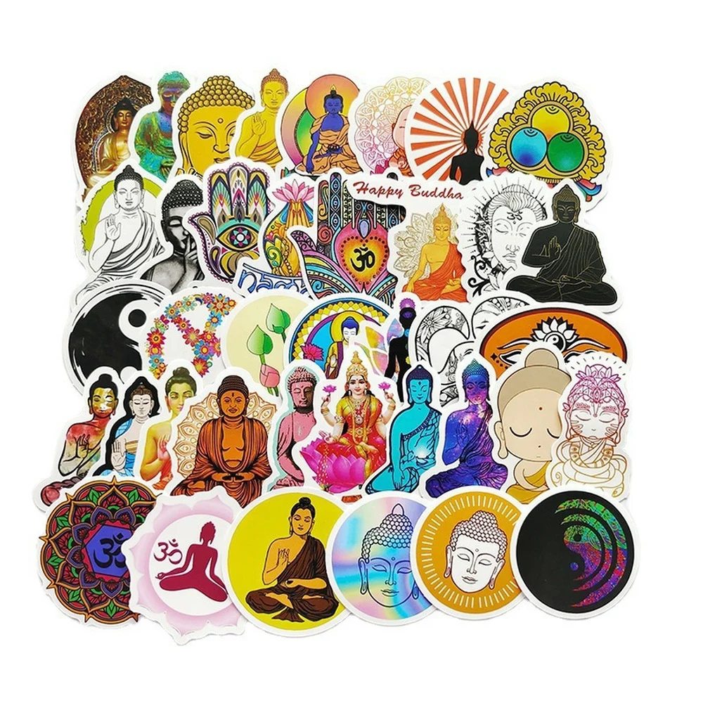 50/100Pcs Funny Buddha Stickers Waterproof Skateboard Luggage Guitar ...