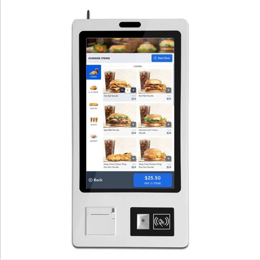 Restaurant Canteen Self Service Food Ordering Touch Terminal Kiosk ...