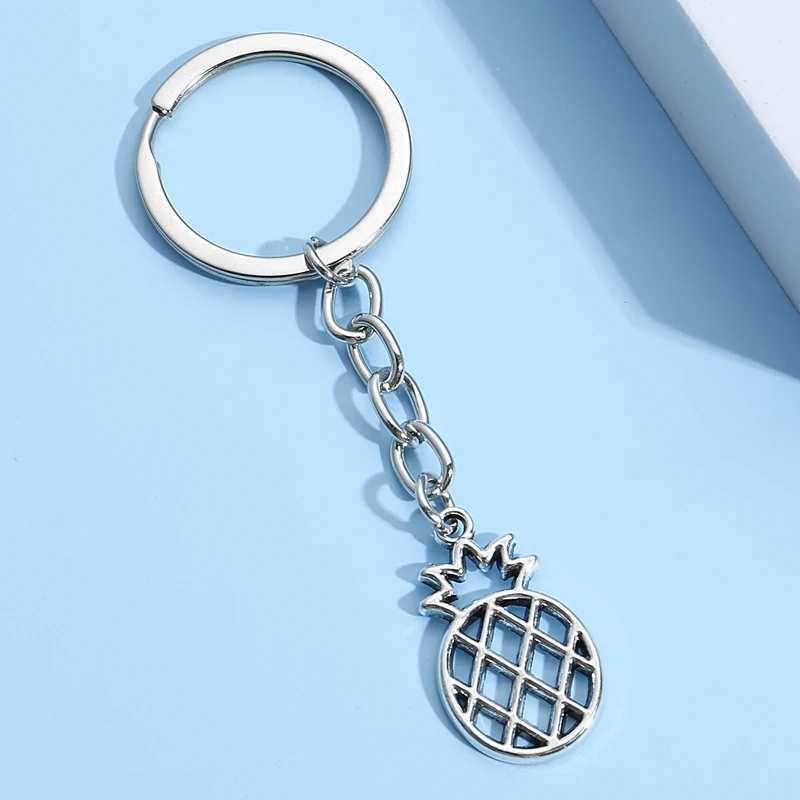 Pineapple-Keychain-Alloy-Fruit-Key-Ring-Silver-Color-Key-Chains-For ...