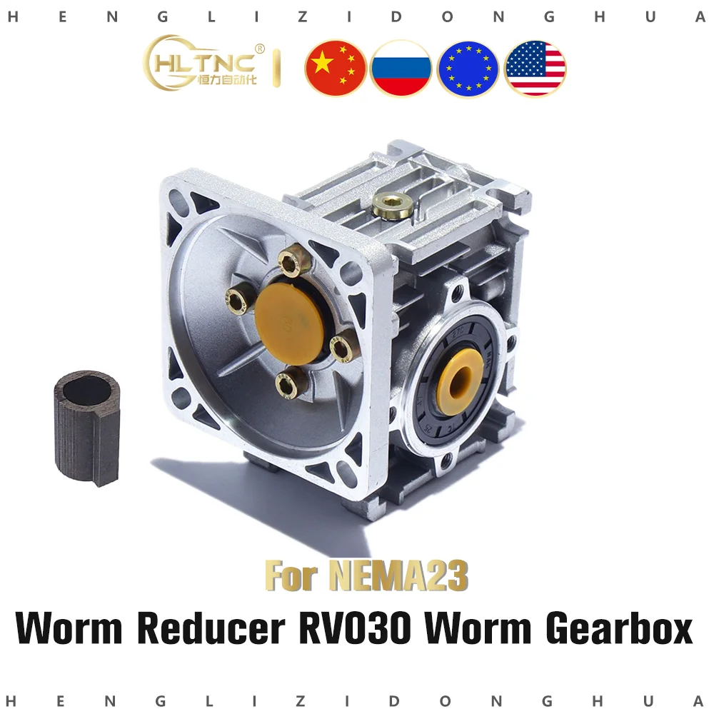 5:1 To 80:1 Worm Reducer Rv030 Worm Gearbox Speed Reducer With Shaft ...