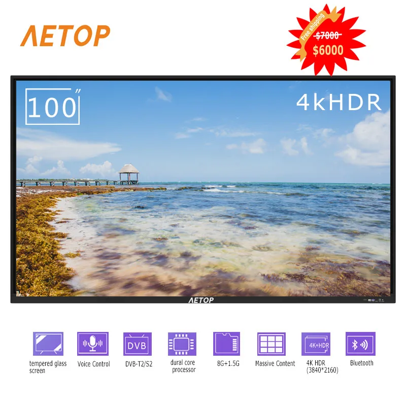 Free shipping-new product 100 inch smart tv explosion-proof led flat ...