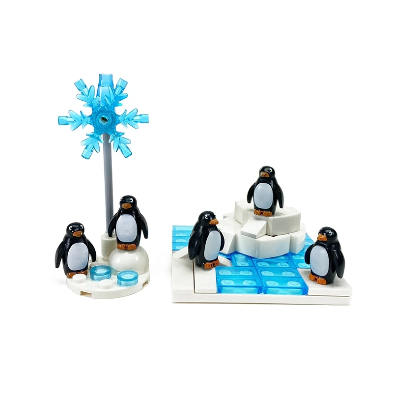 City-DIY-Accessories-MOC-Building-Blocks-Penguins-Glacier-Snowflake ...