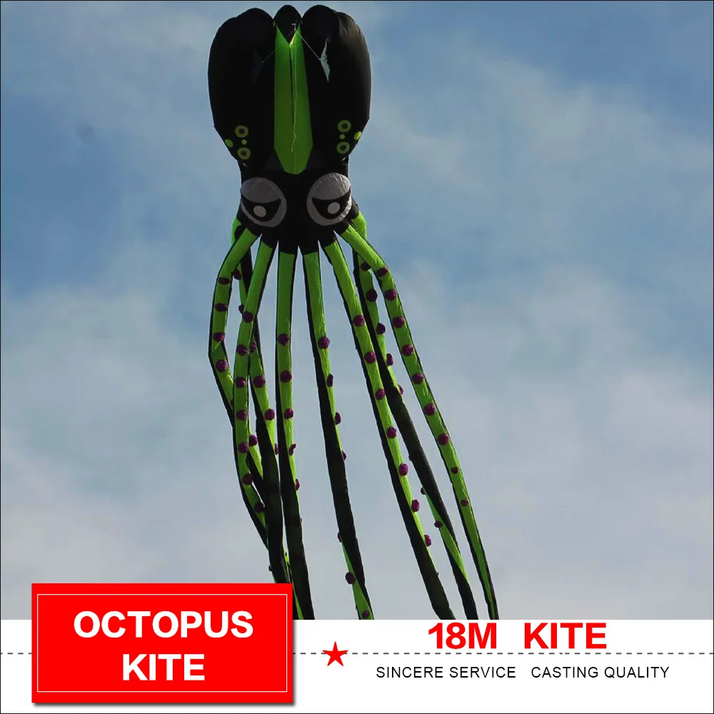New arrival 18 meters octopus kite Squid kite5 soft inflatable kite for ...