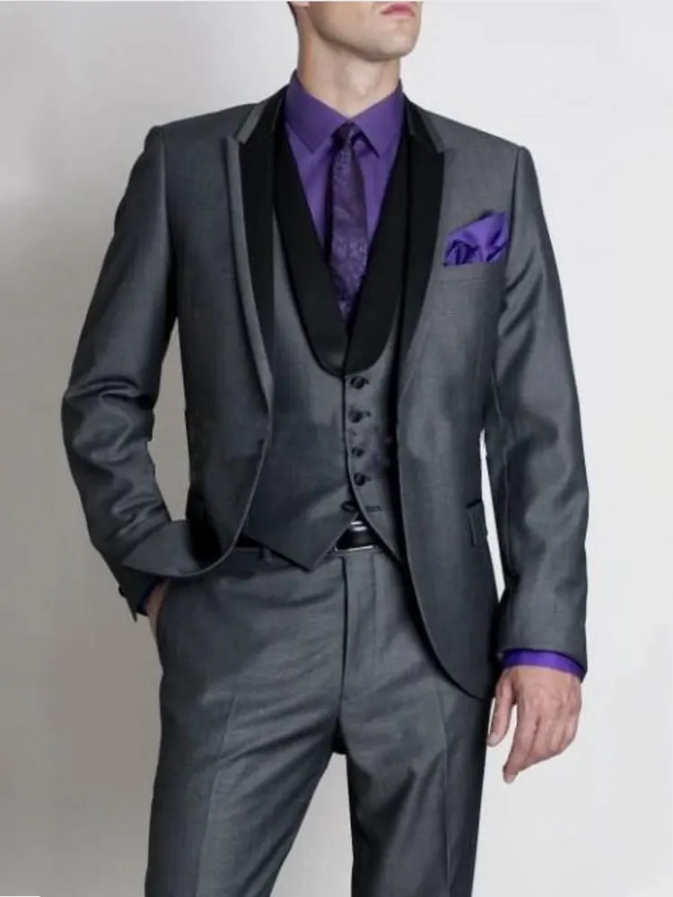 Grey And Purple Prom Tuxedos
