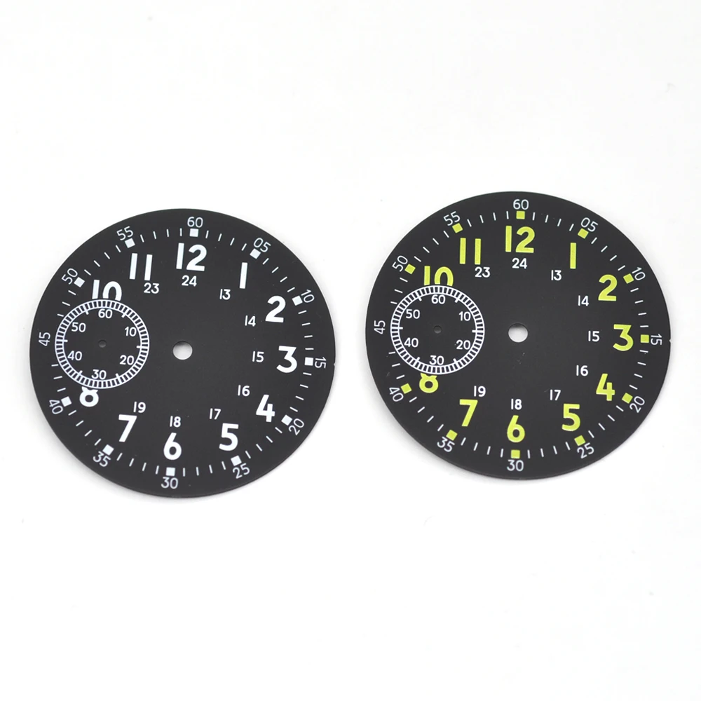 Watch Parts DIY Watch 39mm Luminous Black Dial Fit for 6497 Hand ...