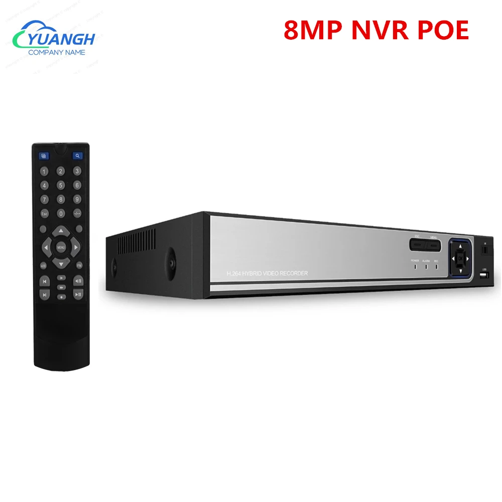 H.265 48V CCTV 8MP 4K POE NVR 4CH 8CH Segurança IP POE Network Video ...