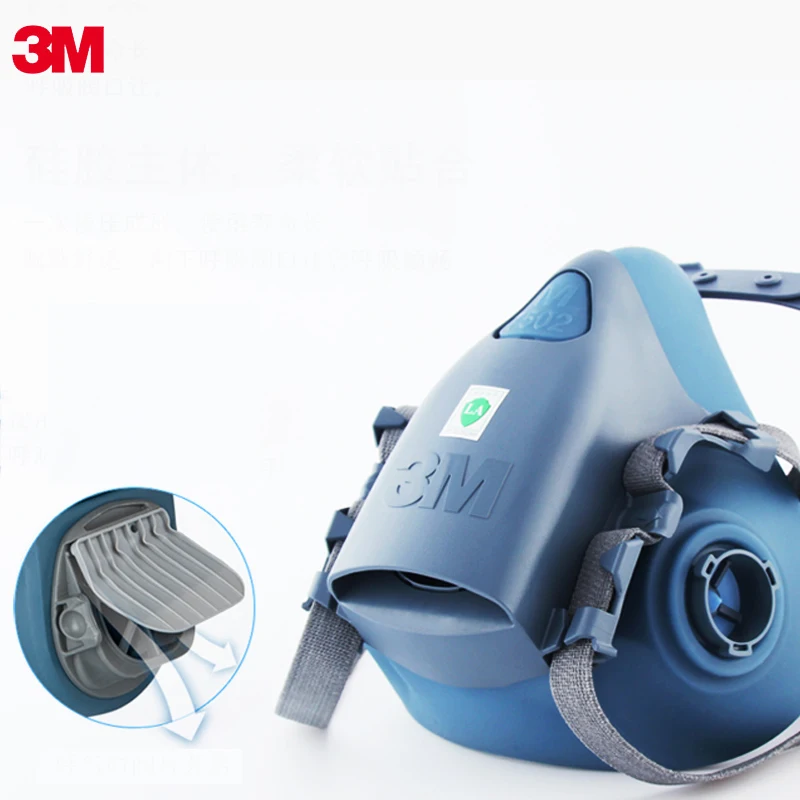 3M 7502 Gas Mask Spray Paint Decoration Chemical Dust Mask Protection ...