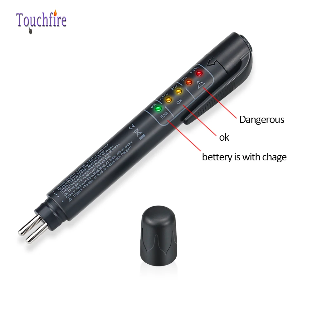 Led 브레이크 오일 테스트 펜 자동차 브레이크 오일 수분 함량 감지 진단 펜 오토바이 브레이크 유체 15v 테스터 1 개브레이크 오일 테스트 도구