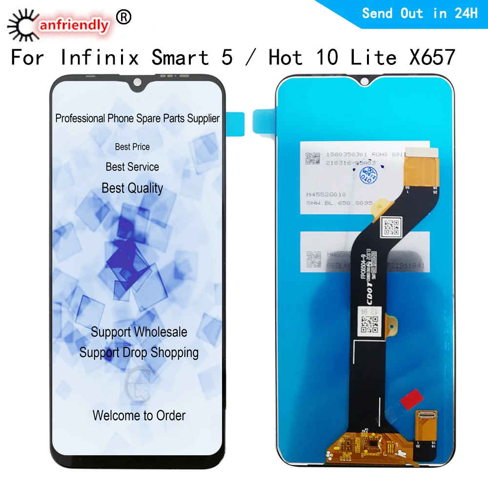 Infinix 스마트 5/핫 10 라이트 X657B X657C LCD 디스플레이 터치 패널 스크린 디지타이저 어셈블리 ...