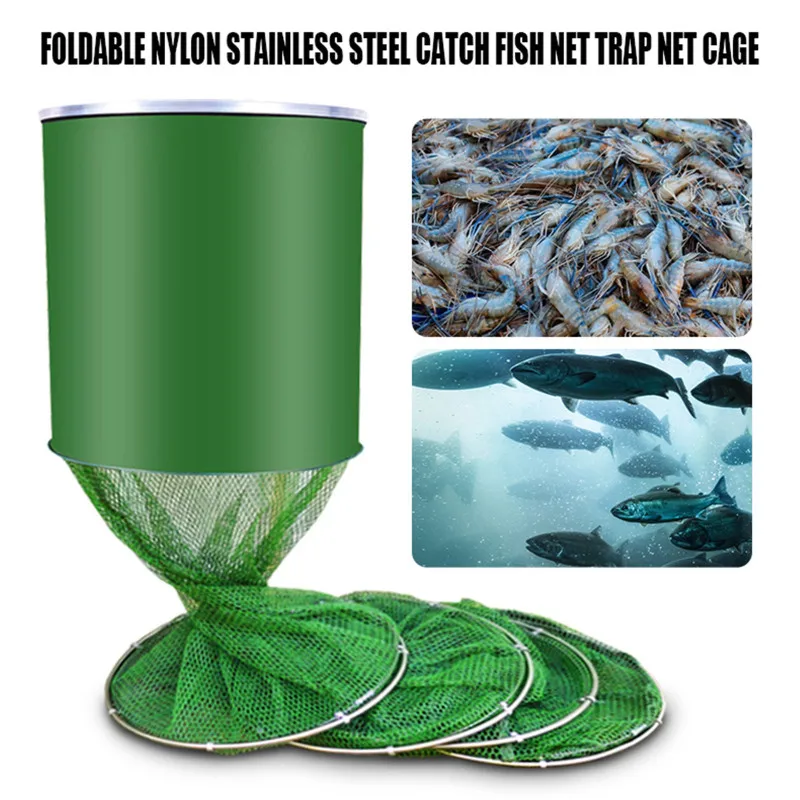 2 / 2.5m Foldable Nylon Steel Catch Fishing Net Outdoor Quick drying ...