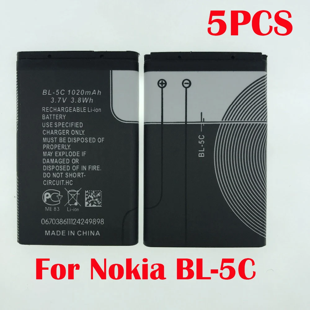 100% Original, BL5C, BL 5C, BL 5C, para Nokia 1100, 1110, 1200, 1208, 1280, 1600, 2700, 3100 ...