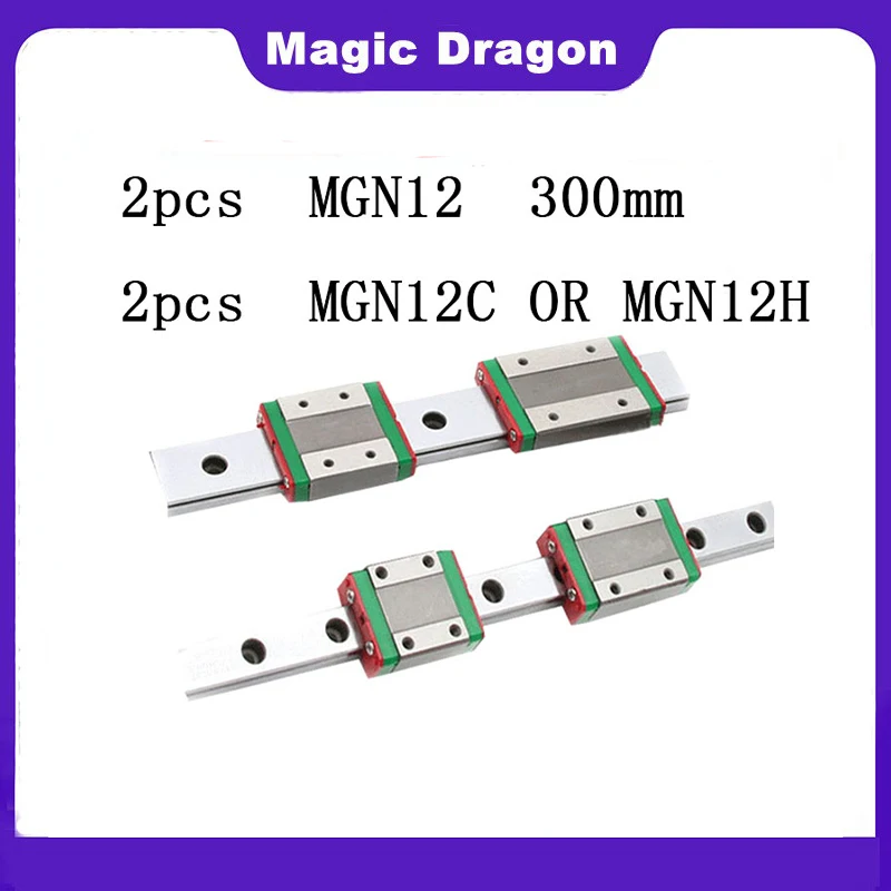 2pcs-12mm-Linear-Guide-MGN12-L-300mm-High-quality-linear-rail-way ...