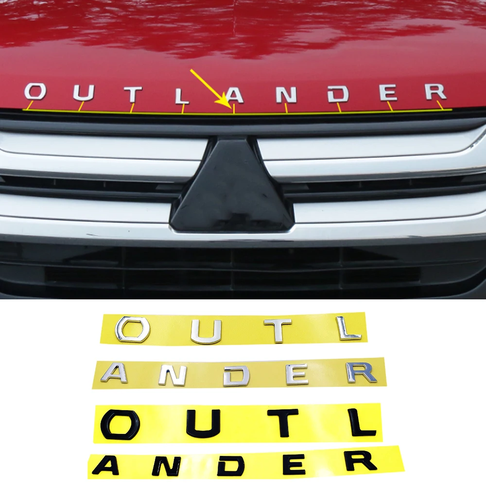 ABS OUTLANDER Hood Sticker Car Engine Cover Sticker For Mitsubishi ...